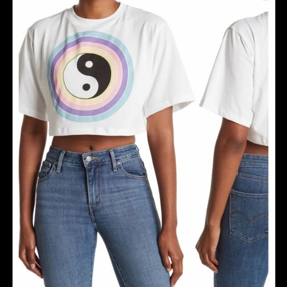 Abound | Tops | Newnwt Nordstrom Abound Graphic Yin Yang Crop Top ...